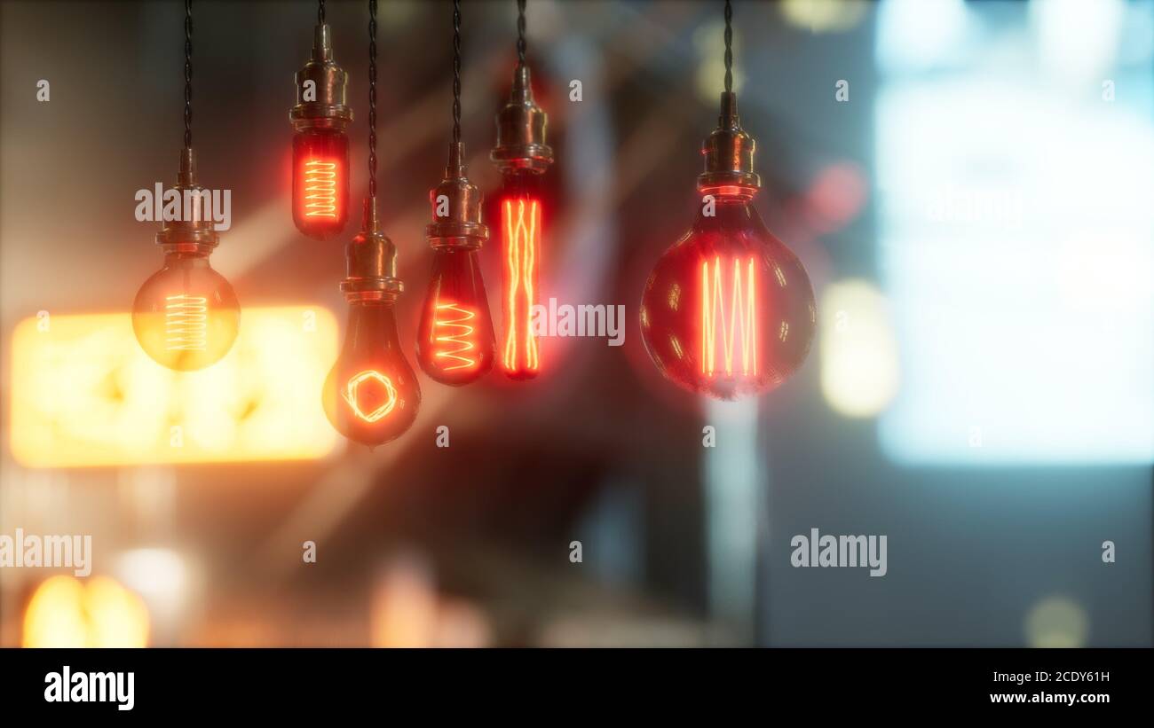 old retro vintage incandescent light bulb Stock Photo - Alamy