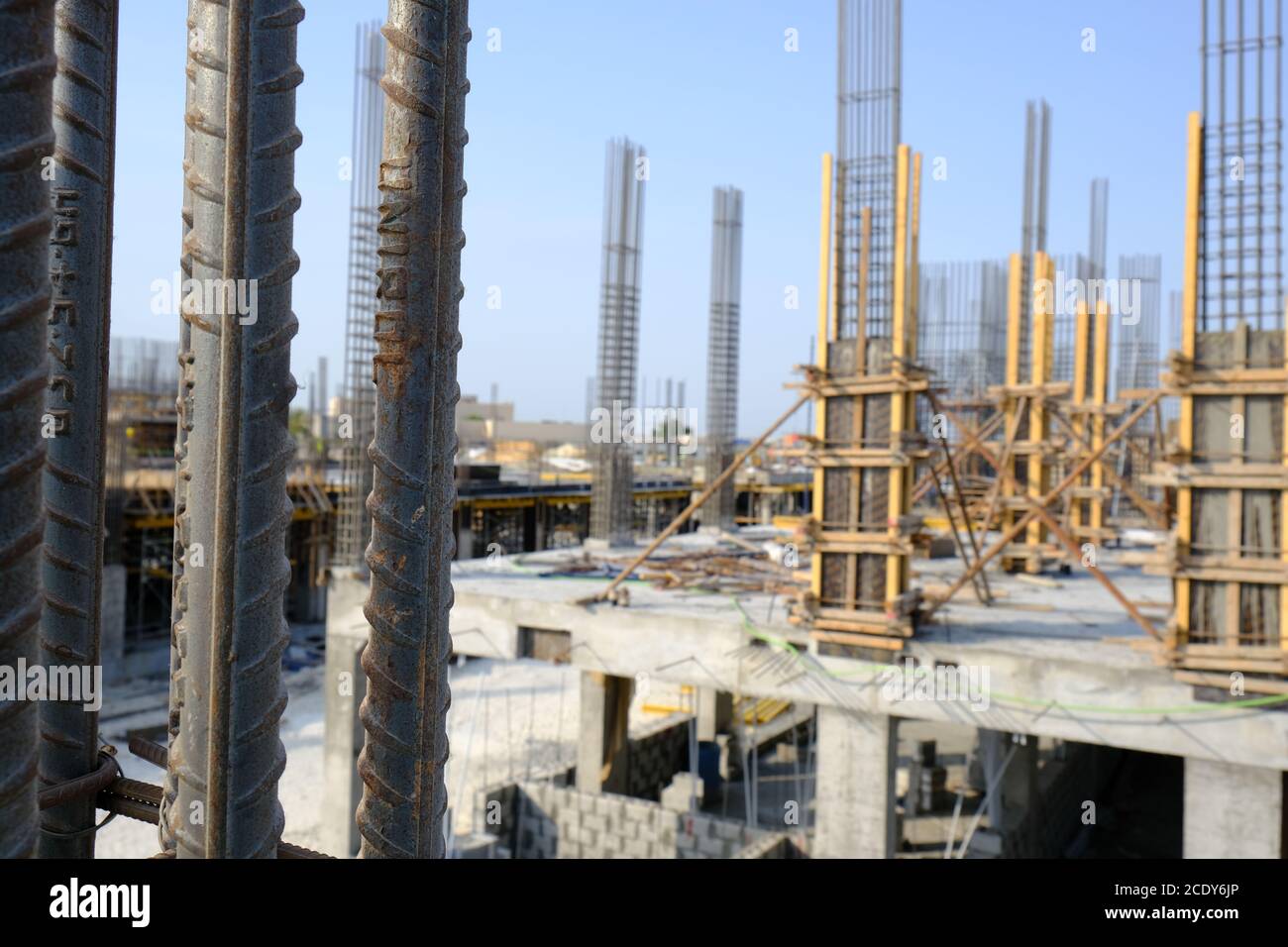 Beautiful sunset at the construction site in Bahrain Stock Photo - Alamy