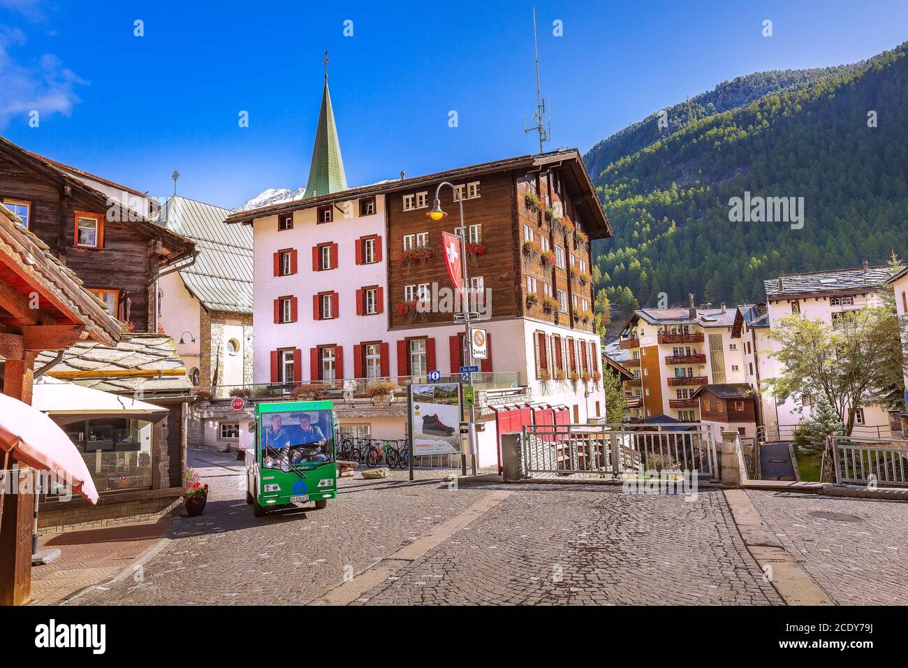 Zermatt downtown town hi-res stock photography and images - Alamy