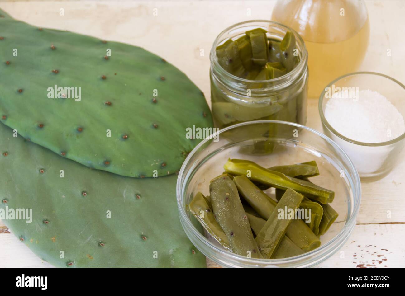 artisanal preparation of healthy food with prickly pear cactus Stock ...