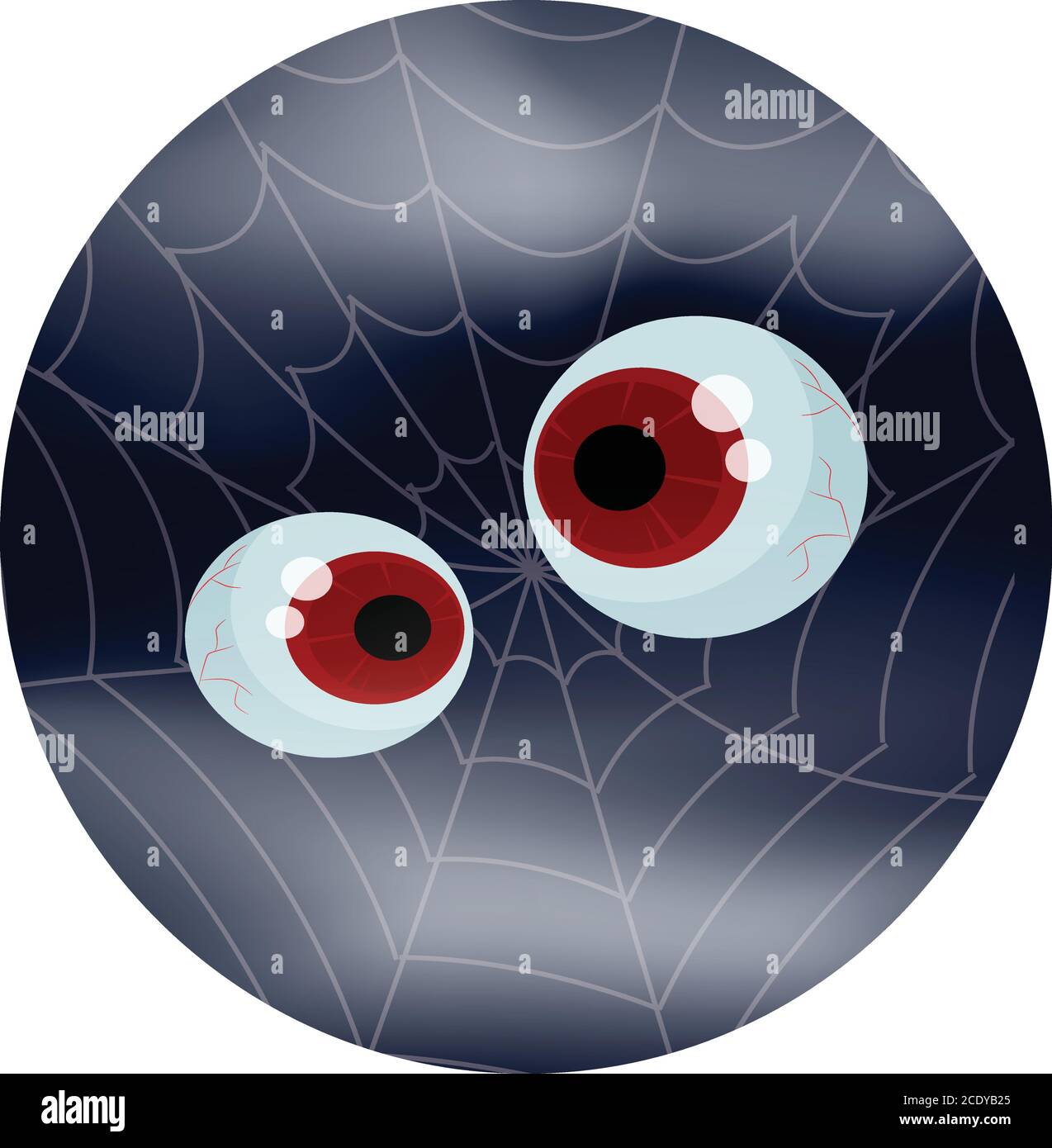 Cartoon expression monster. Crazy eyes and cobweb - stylish vector ...