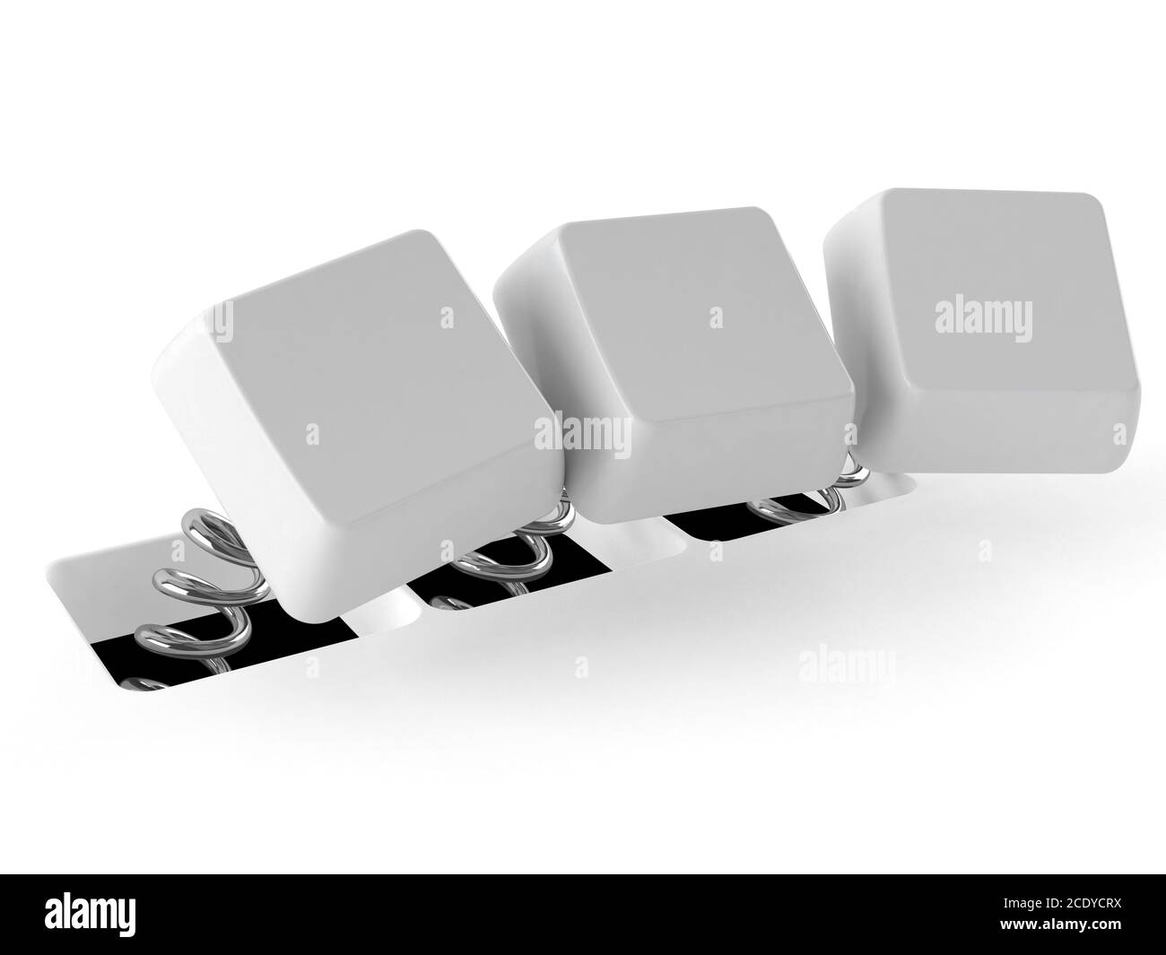 Blank keyboard keys isolated on white background Stock Photo - Alamy