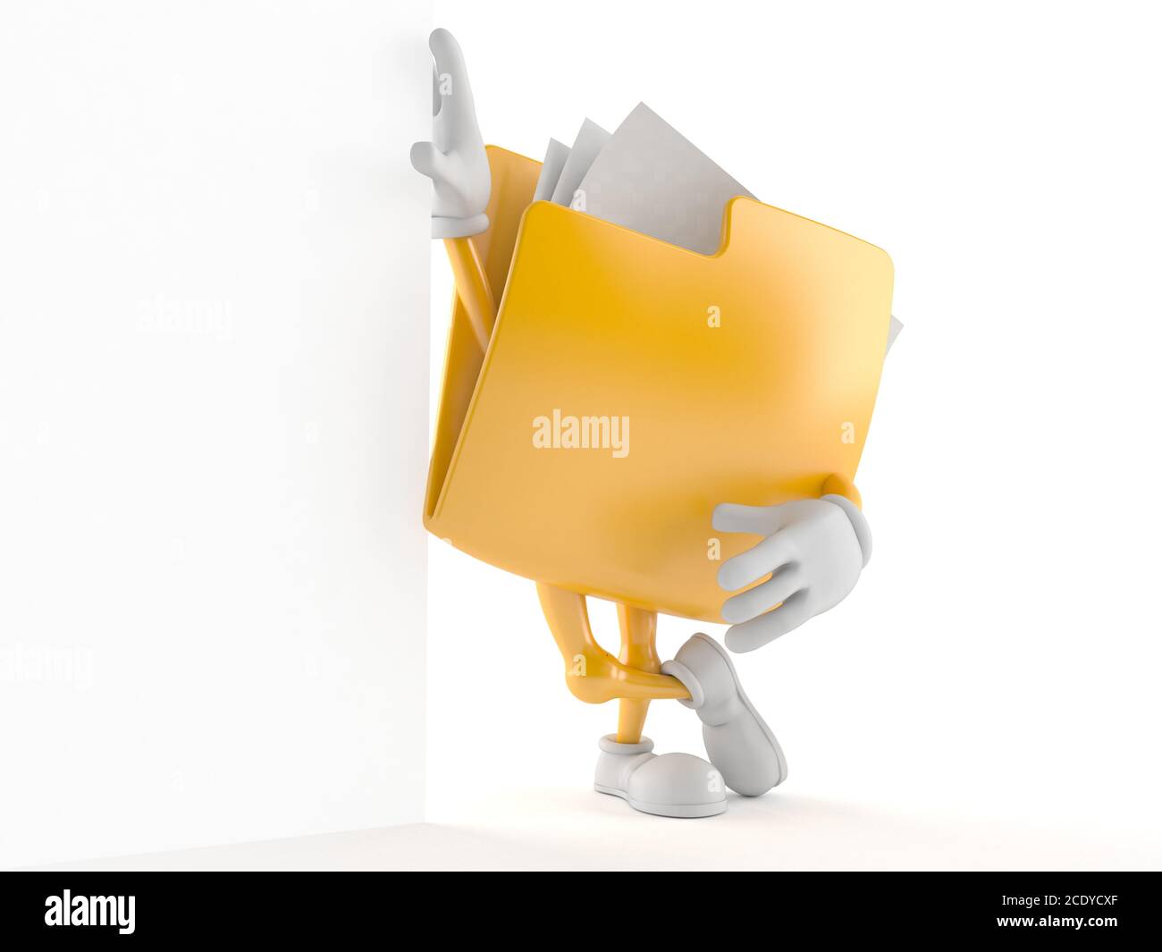 Folder character isolated on white background Stock Photo - Alamy