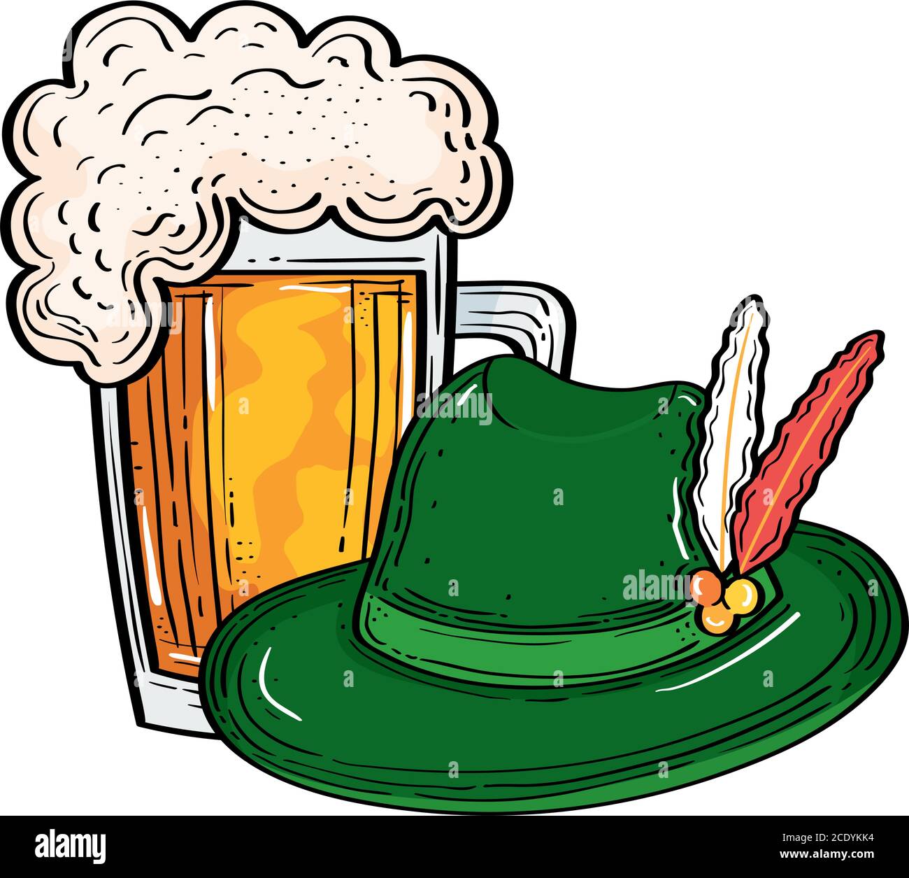 oktoberfest hat with beer glass vector design Stock Vector Image & Art ...