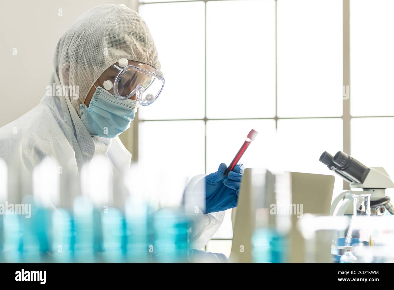 Scientists testing and researching Stock Photo - Alamy