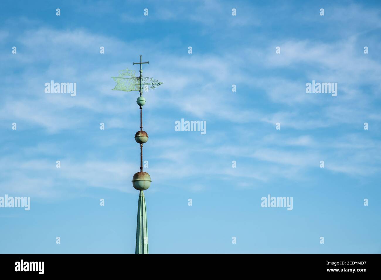 Views of a Church spire from the round tower in Copenhagen Stock Photo ...