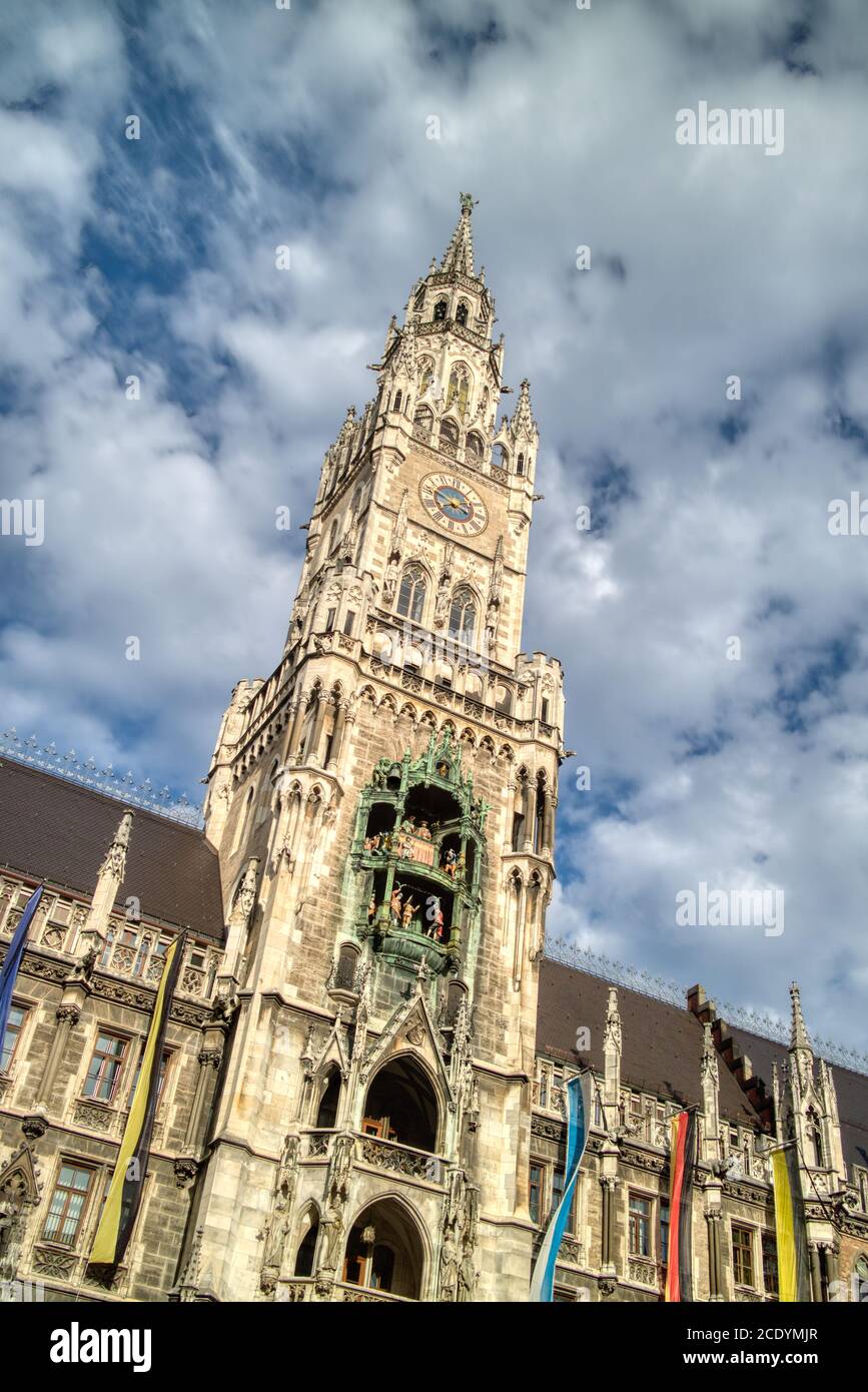 The New Town Hall building in the city centre of Munich, Germany Stock ...