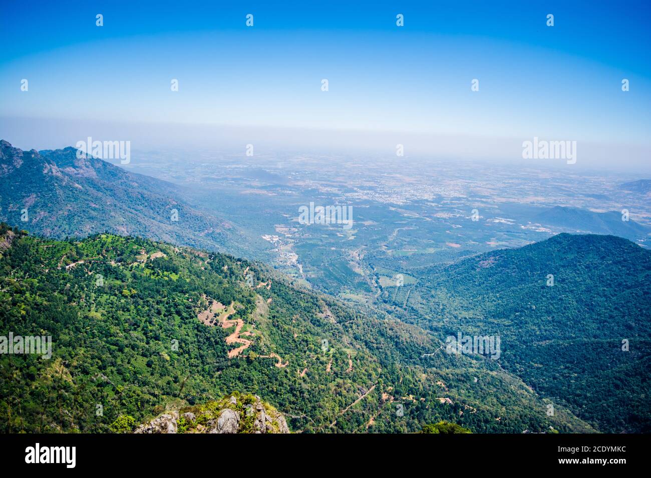 Ooty city aerial view, Ooty (Udhagamandalam) is a resort town in the ...