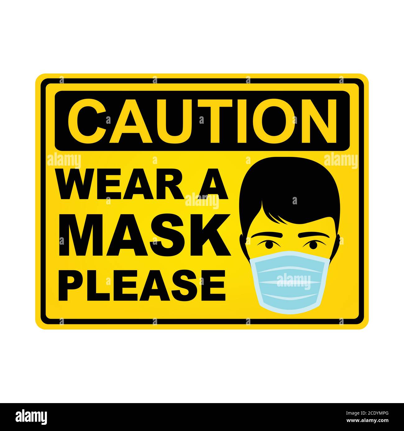 Wear a mask caution sign, vector design Stock Vector Image & Art - Alamy