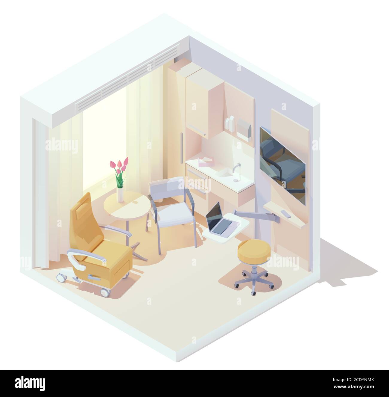 Office desk wall 3d Stock Vector Images - Alamy