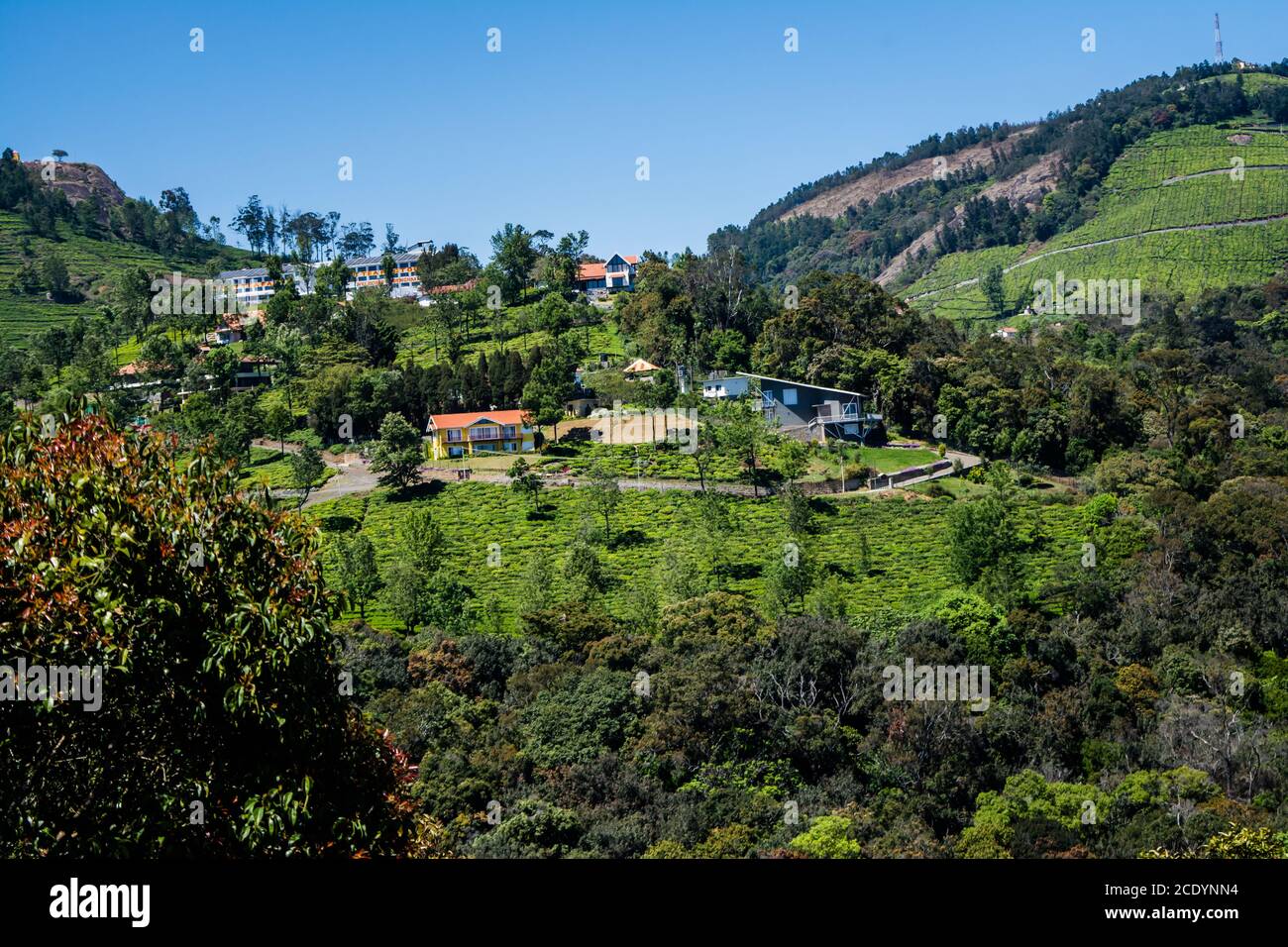 Ooty city aerial view, Ooty (Udhagamandalam) is a resort town in the ...