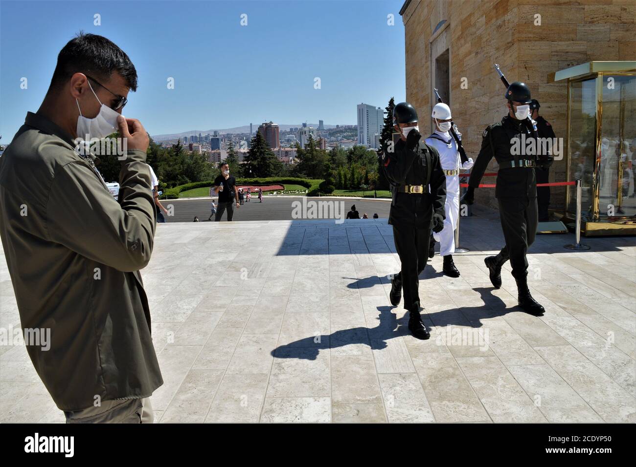 Ankara, Turkey. 30th Aug, 2020. Turkish soldiers wearing protective ...