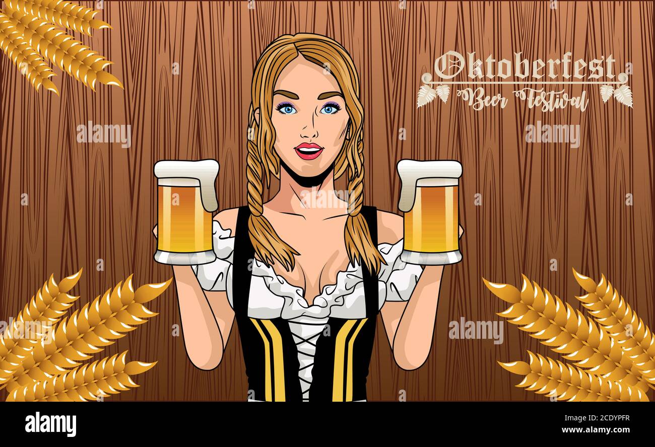 Historical beer woman Stock Vector Images - Alamy