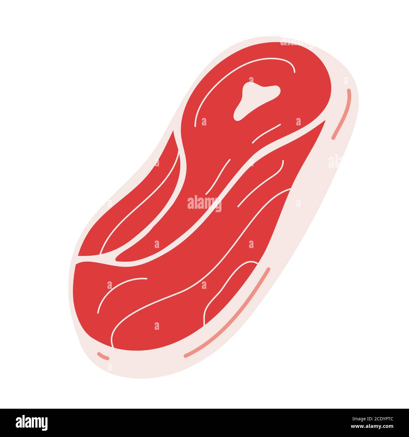 Beef steak slice with bone, raw beef cuts, isolated food ingredient ...