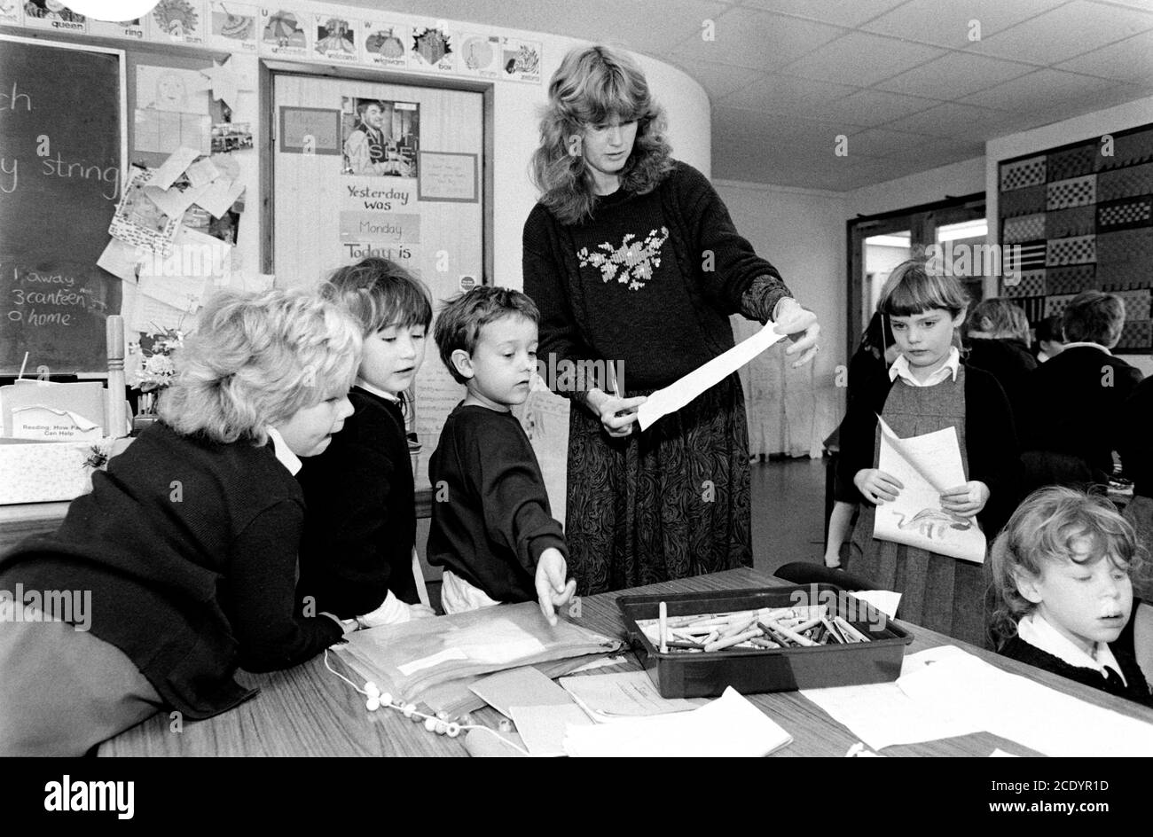 Teacher Eleanor Smith with a class at St Nicholas Primary School, Upwey ...