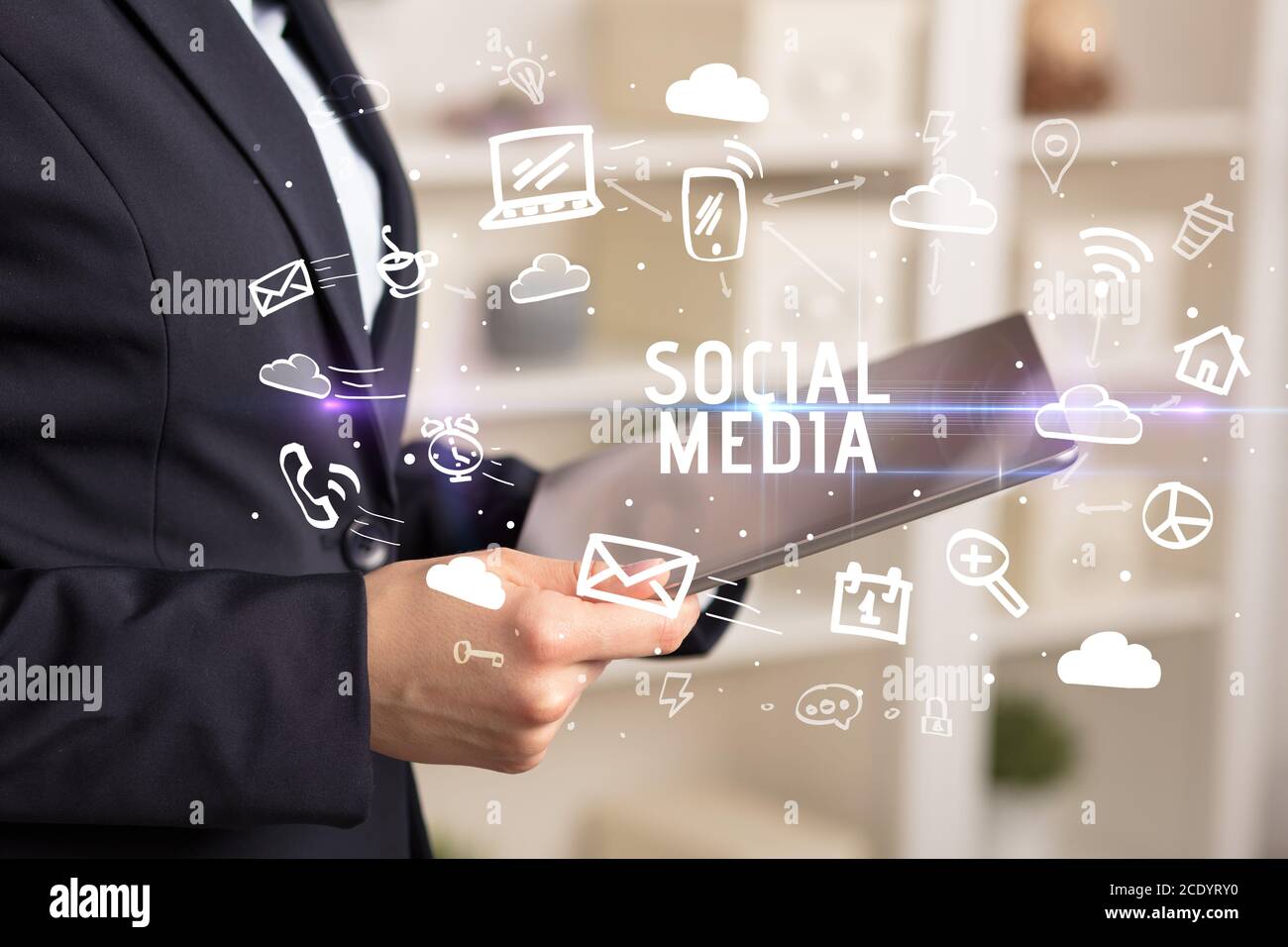 Close-up Of A Person Using Social Networking with SOCIAL MEDIA ...