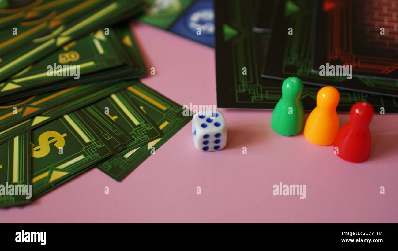 01-09-2020 Minsk,Belarus Board game Monopoly with money and plastic ...