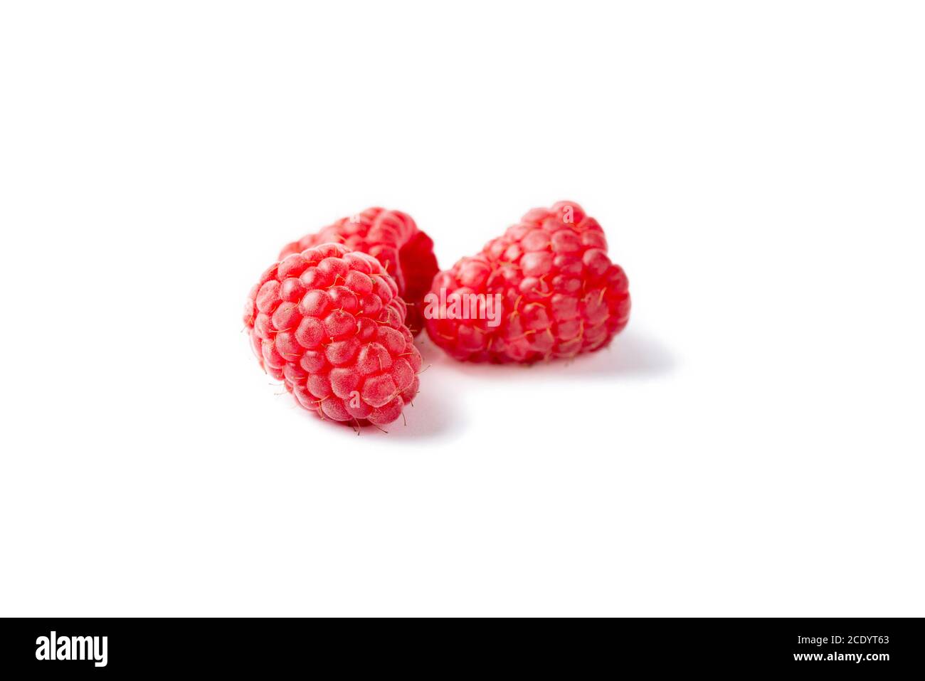 Raspberries, bright red, ripe, isolated on a white background Stock ...