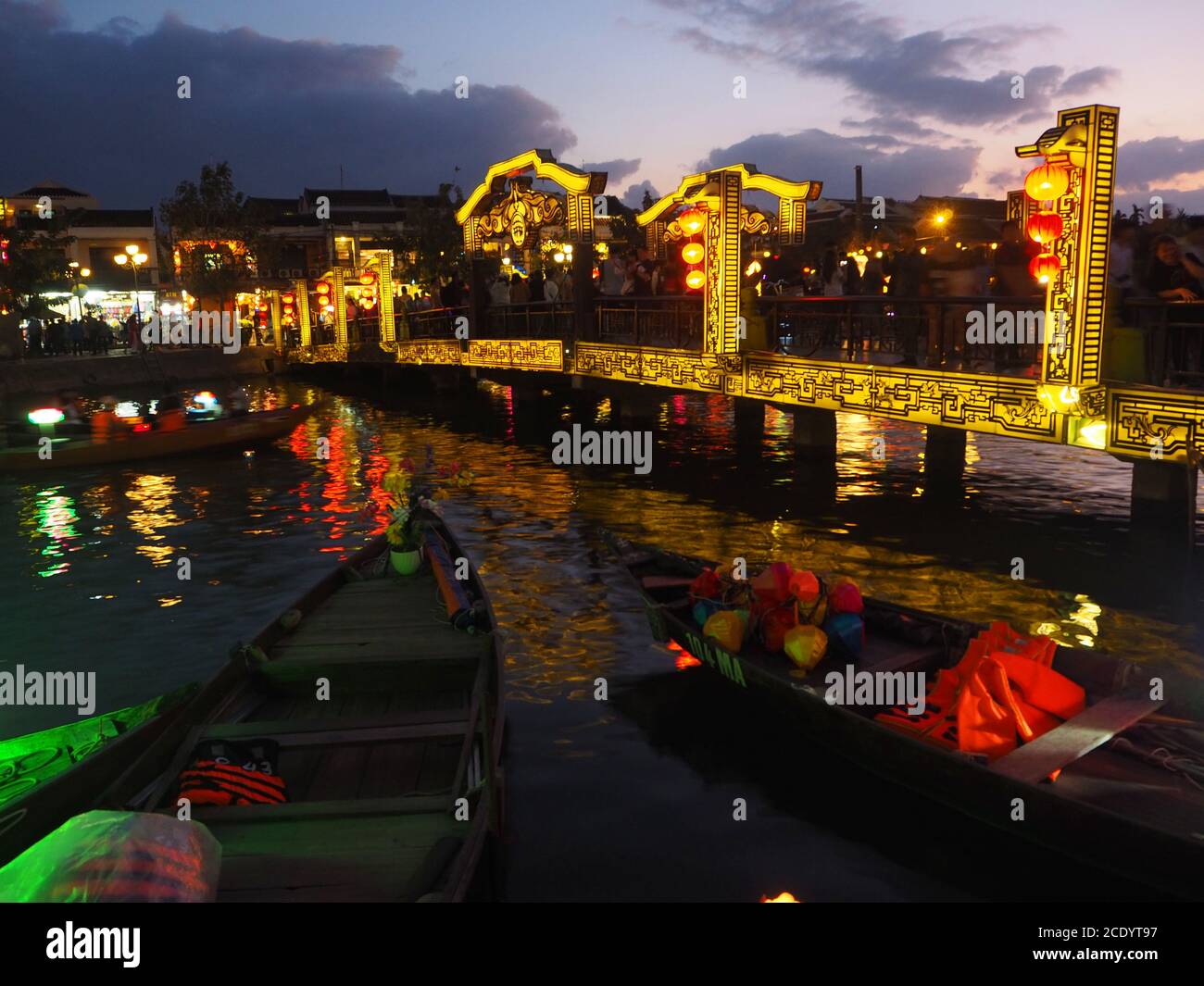 The Bridge of Lights across the The Bon River, How An, Vietnam Stock ...