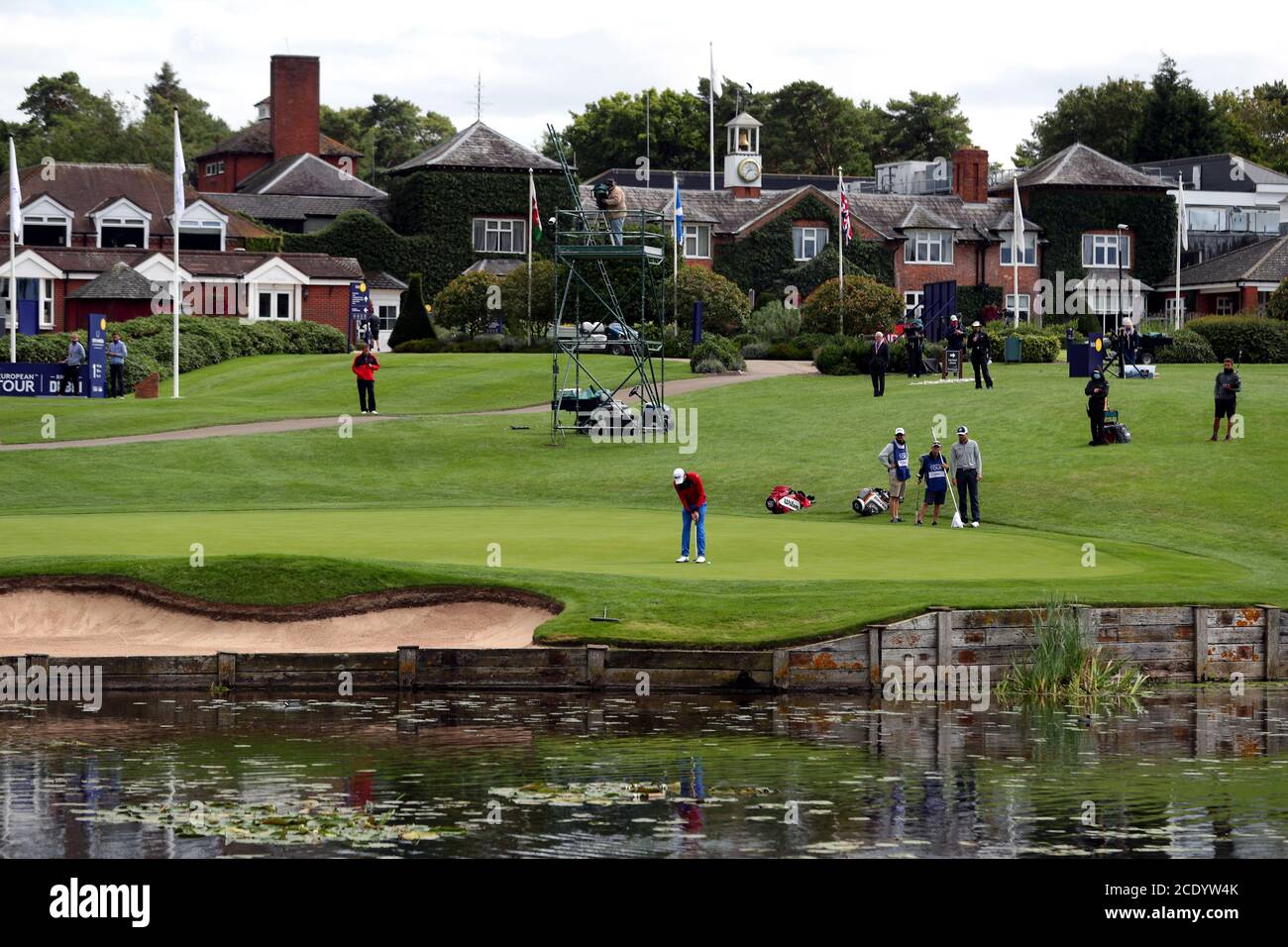 France’s Benjamin Hebert putting on the ninth green during day four of ...