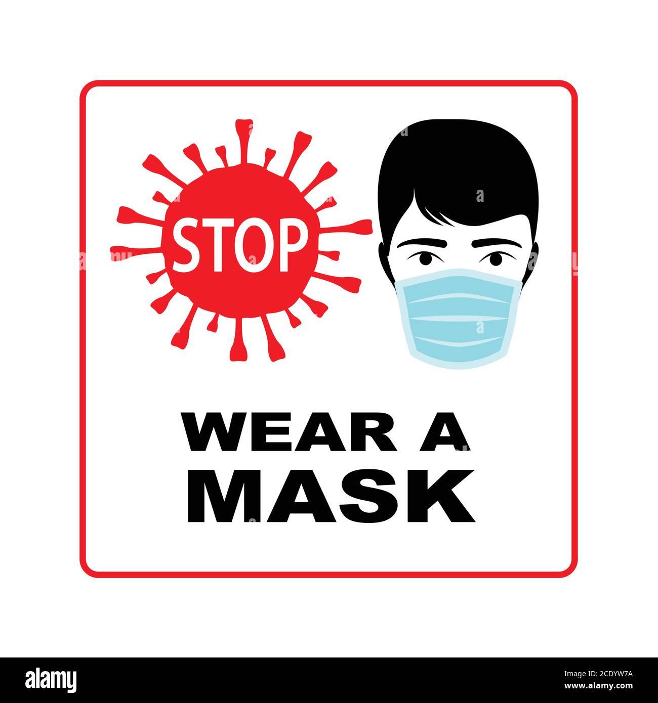 Wear a mask sign, vector illustration. Stop virus sign Stock Vector ...