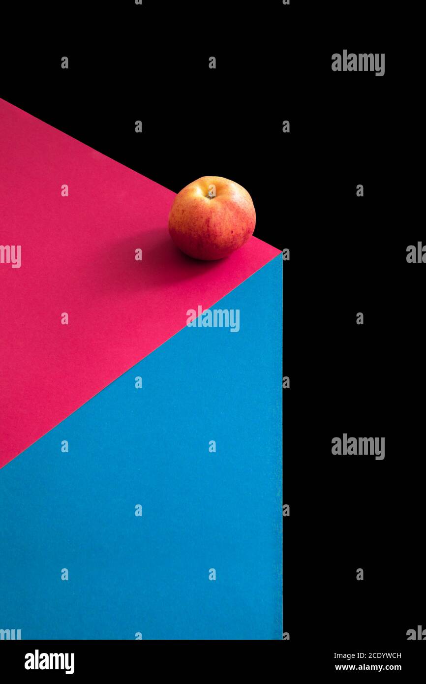 fresh apple fruit on a color background Stock Photo - Alamy