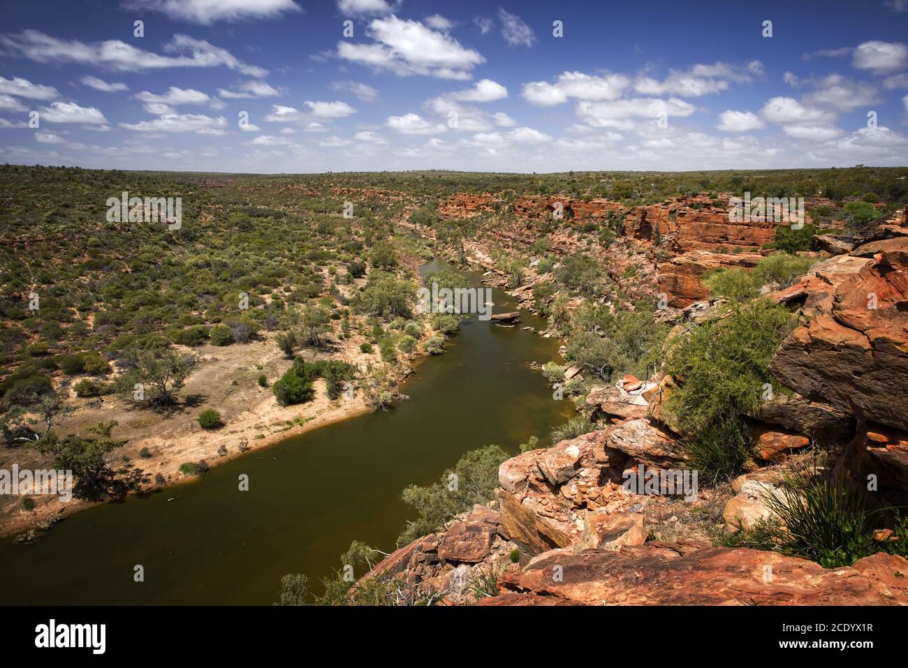 Western Australia - Outback Landscape with river depression Stock Photo ...