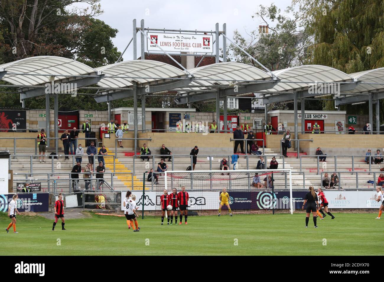 London Bees' Bonnie Horwood attempts a shot from a free kick during the ...