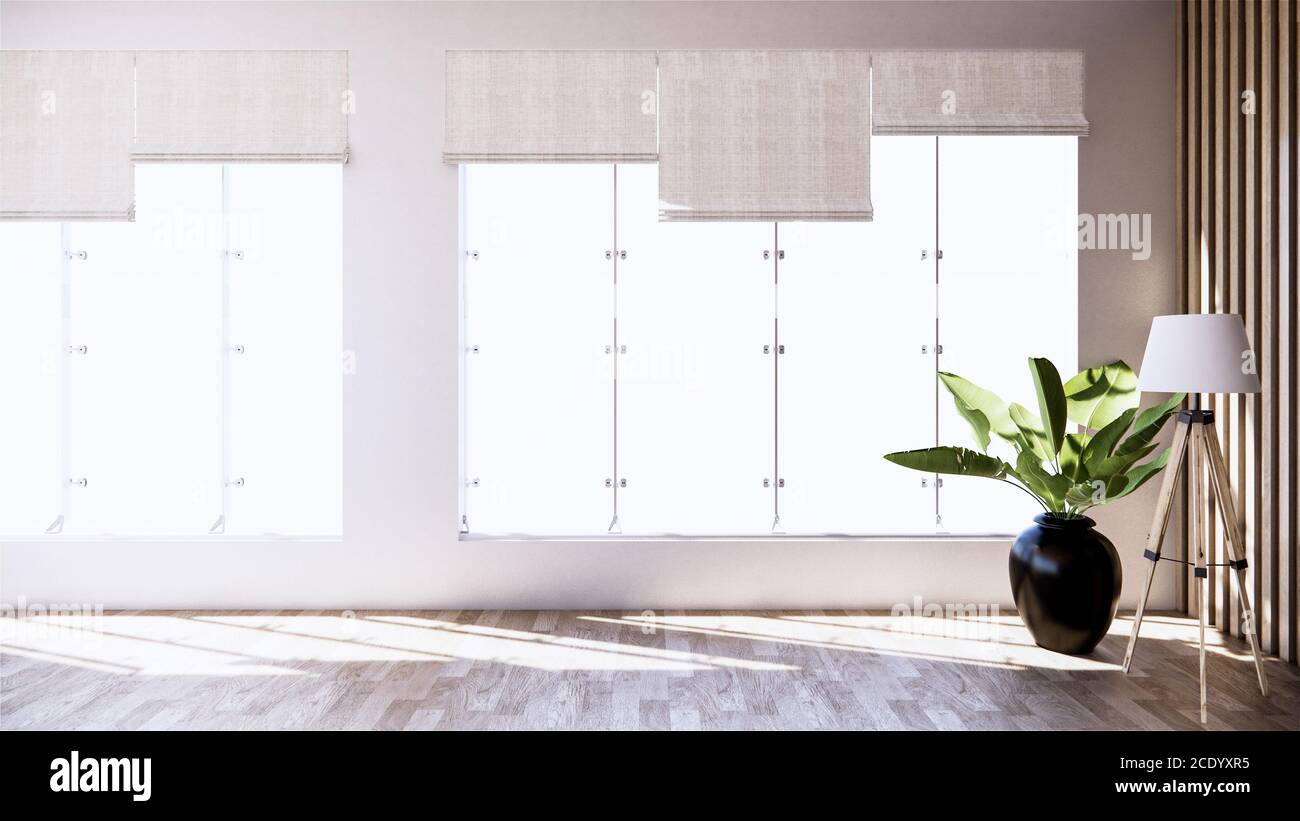 Scene room tropical Interior style, Big empty room Interior mock up.3D ...