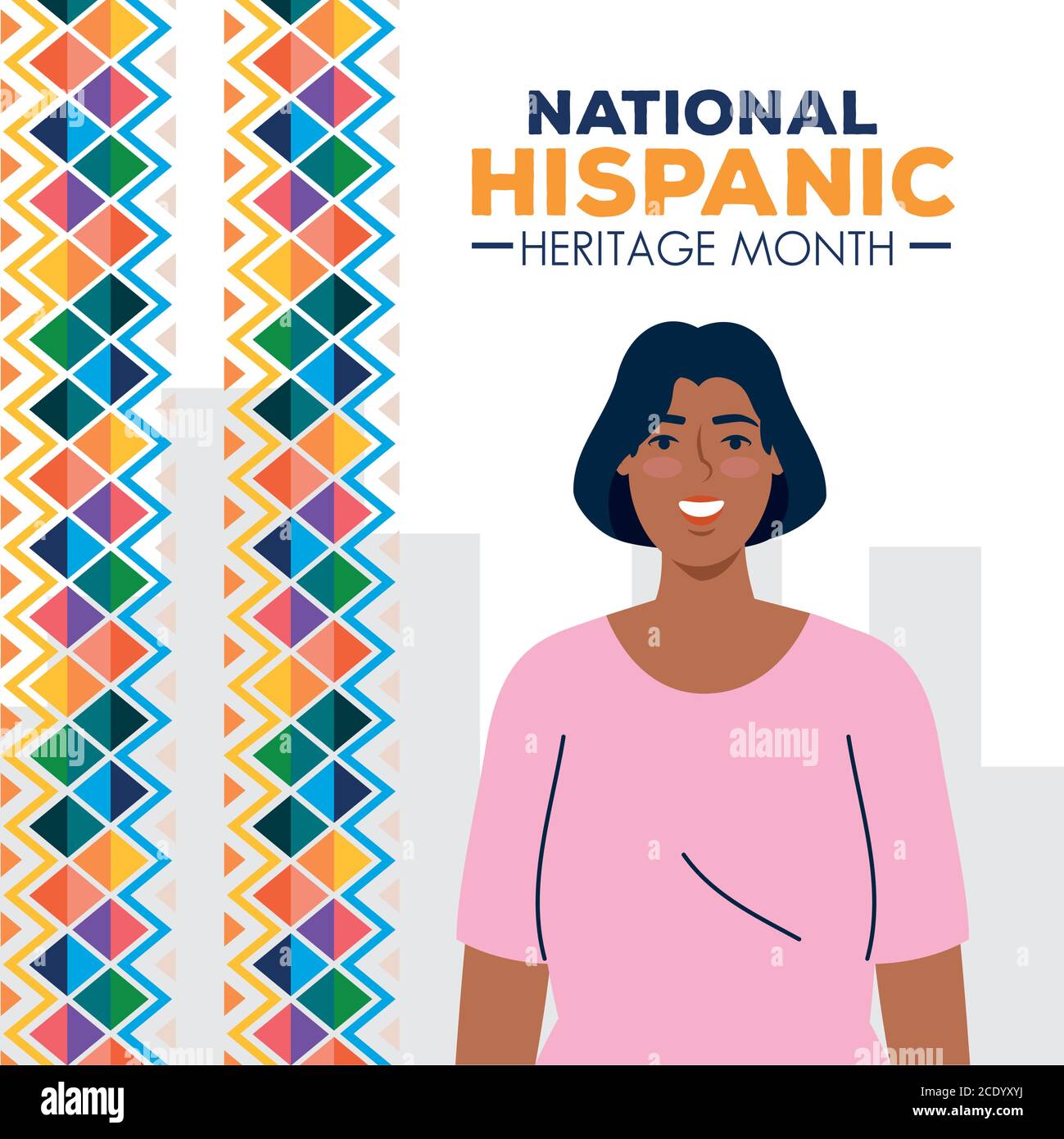 latin woman cartoon of national hispanic heritage month vector design ...