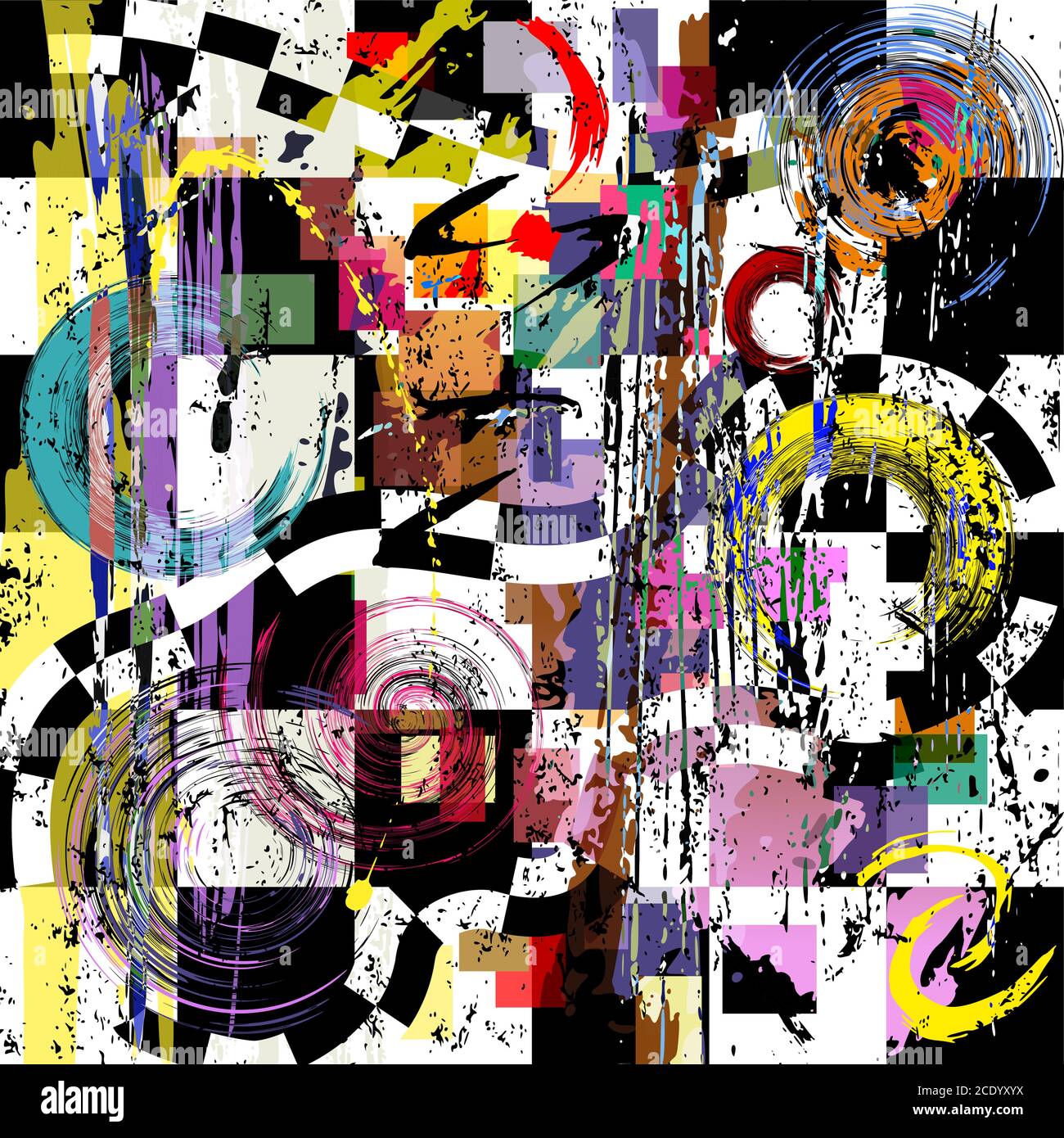 abstract background composition, with paint strokes and splashes, black ...