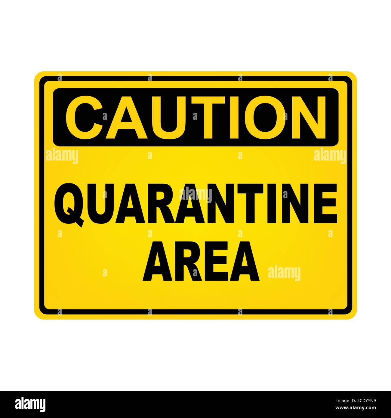 Quarantine area caution sign, vector illustration design Stock Vector ...