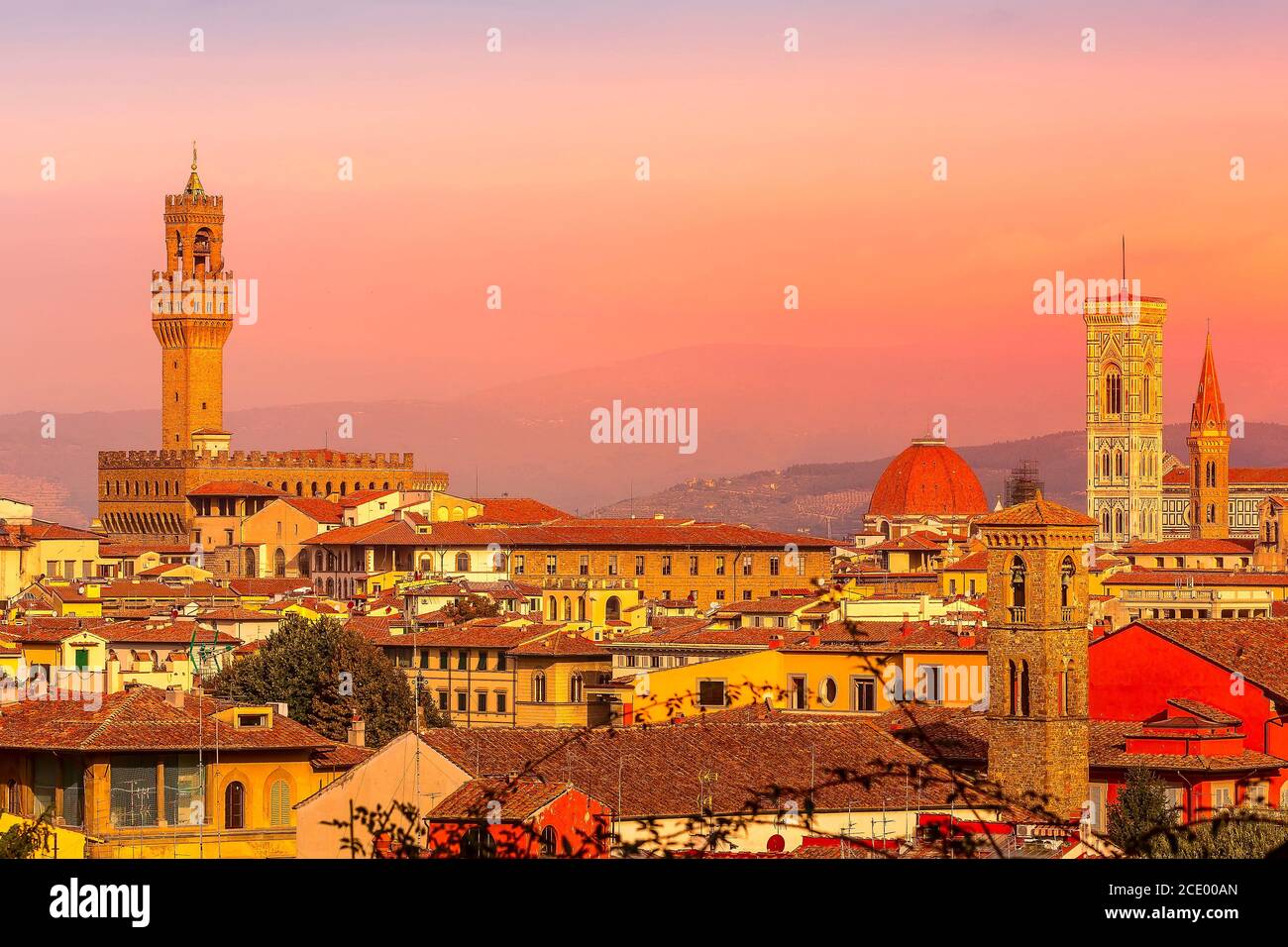 Sunset city view, Florence, Italy Stock Photo - Alamy