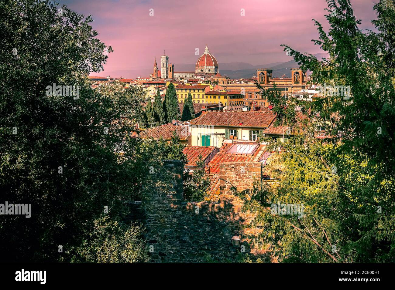 Sunset city view, Florence, Italy Stock Photo - Alamy