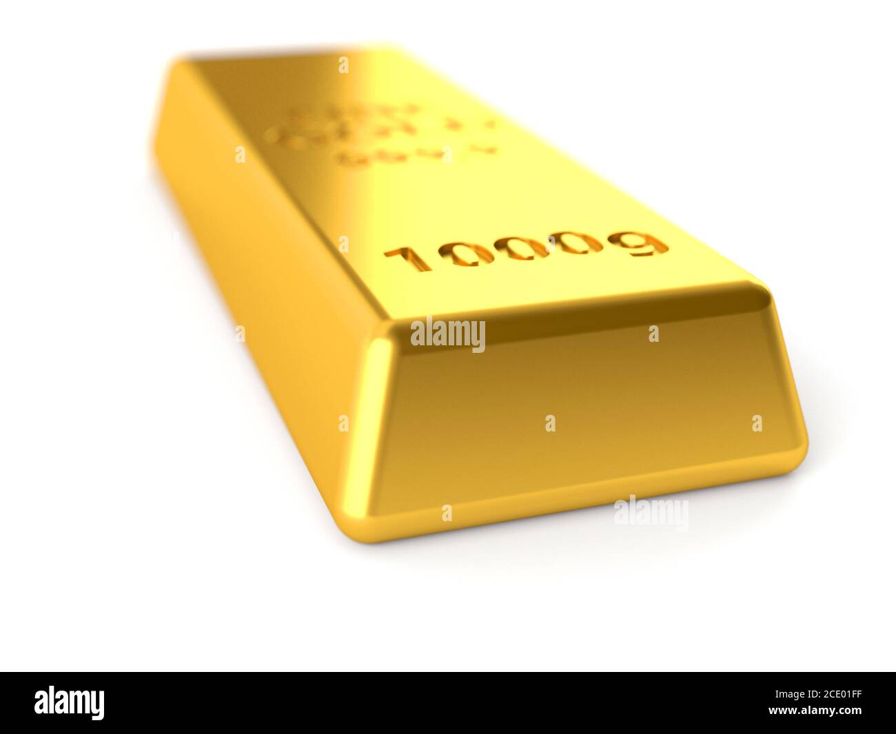 Gold ingot isolated on white background Stock Photo - Alamy