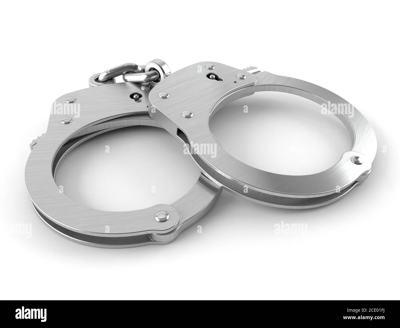 Handcuffs isolated on white background Stock Photo - Alamy