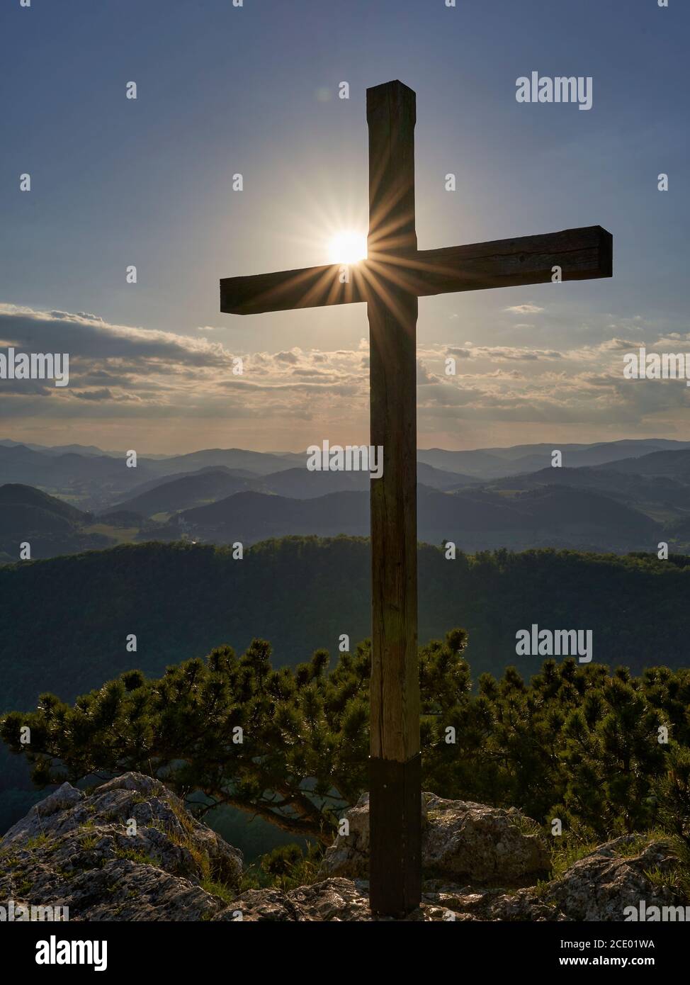 Summit cross at sunset hi-res stock photography and images - Alamy