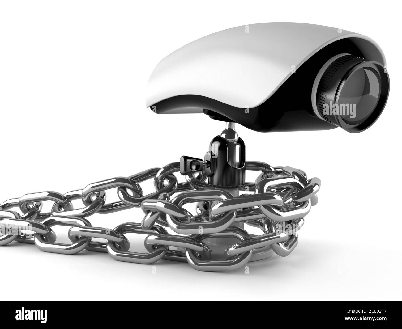 Security camera with chains isolated on white background Stock Photo ...