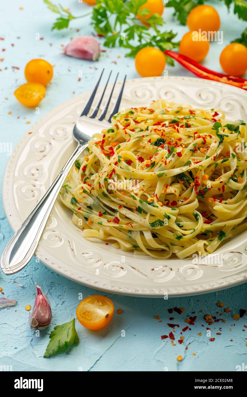 Italian pasta with hot pepper Stock Photo - Alamy