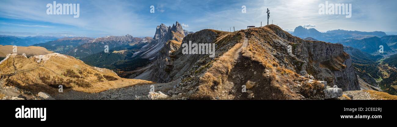 Autumn Seceda rock, Italy Dolomites Stock Photo - Alamy