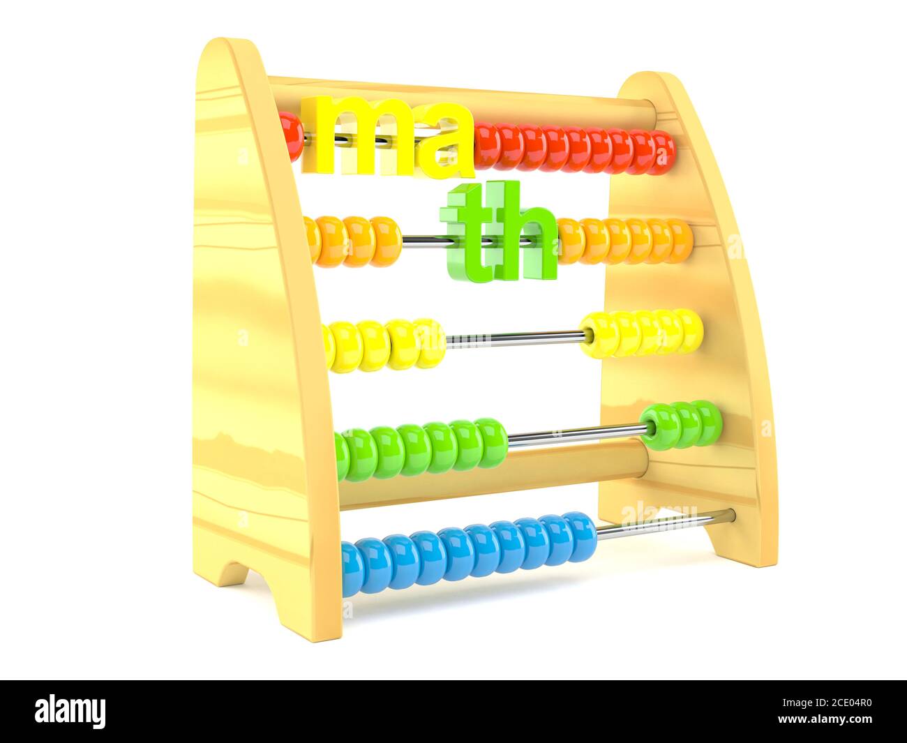 Wooden abacus with math text isolated on white background Stock Photo ...