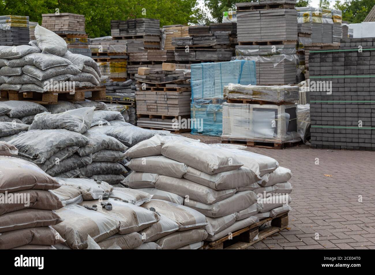 Storage of diffrent kinds of building stone materials like floor tiles ...