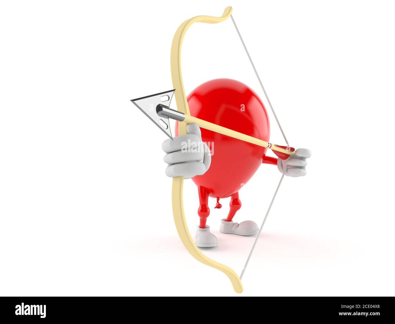 Balloon character aiming with bow isolated on white background Stock ...