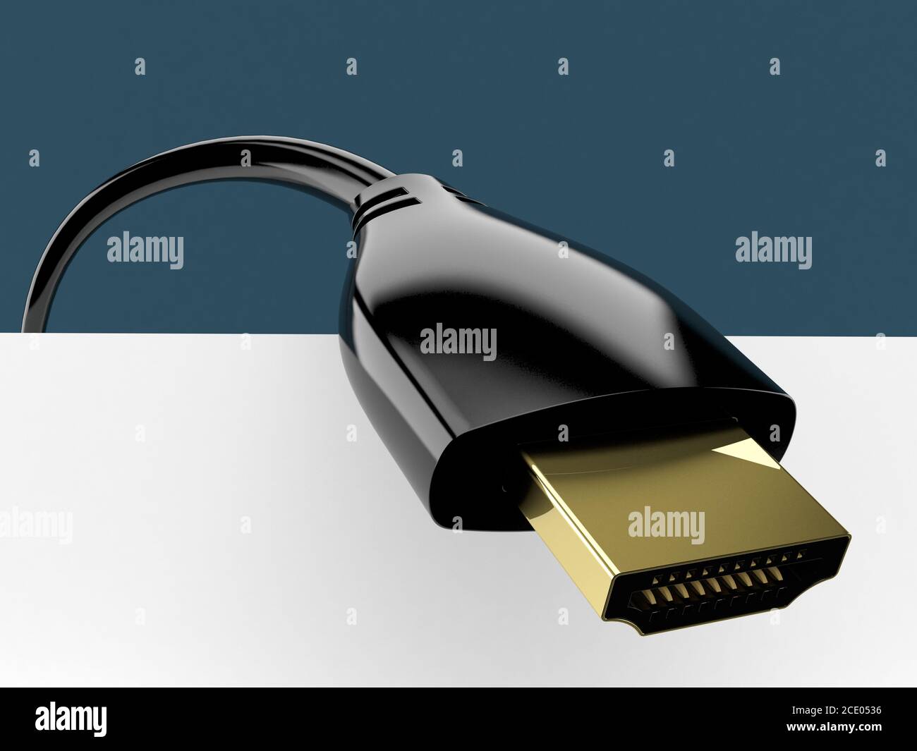 HDMI cable on white background Stock Photo - Alamy