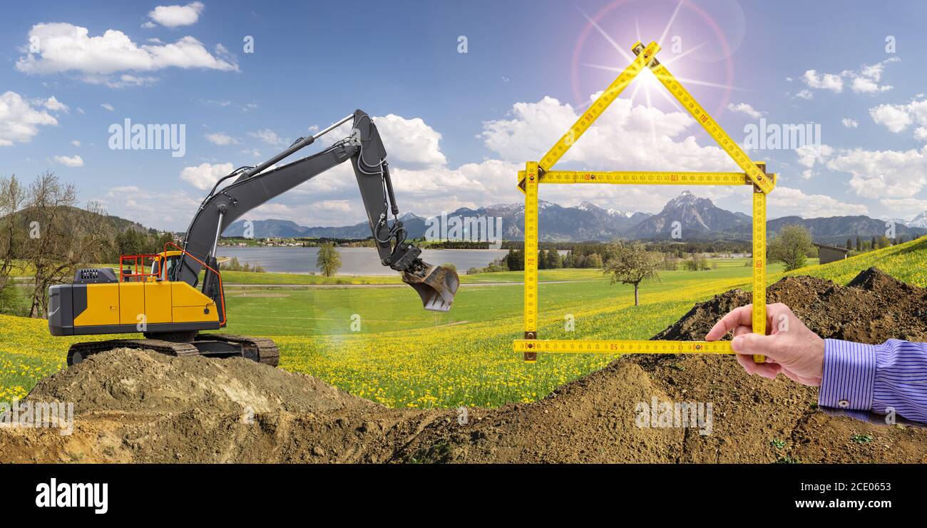 construction site with excavator Stock Photo - Alamy