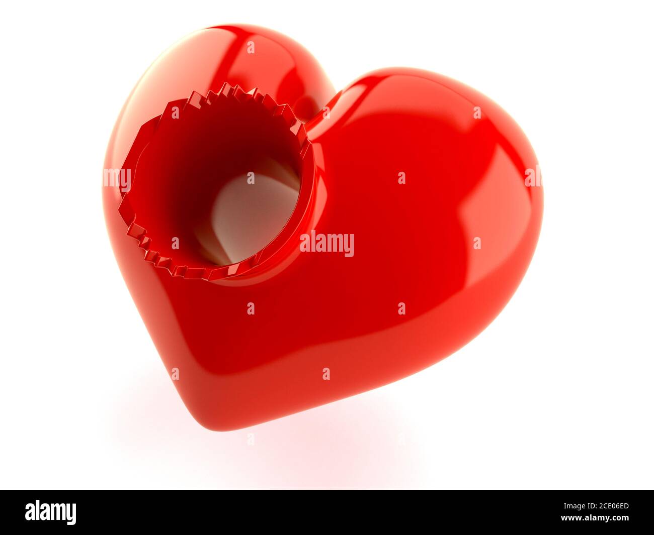 Heart with hole isolated on white background Stock Photo - Alamy