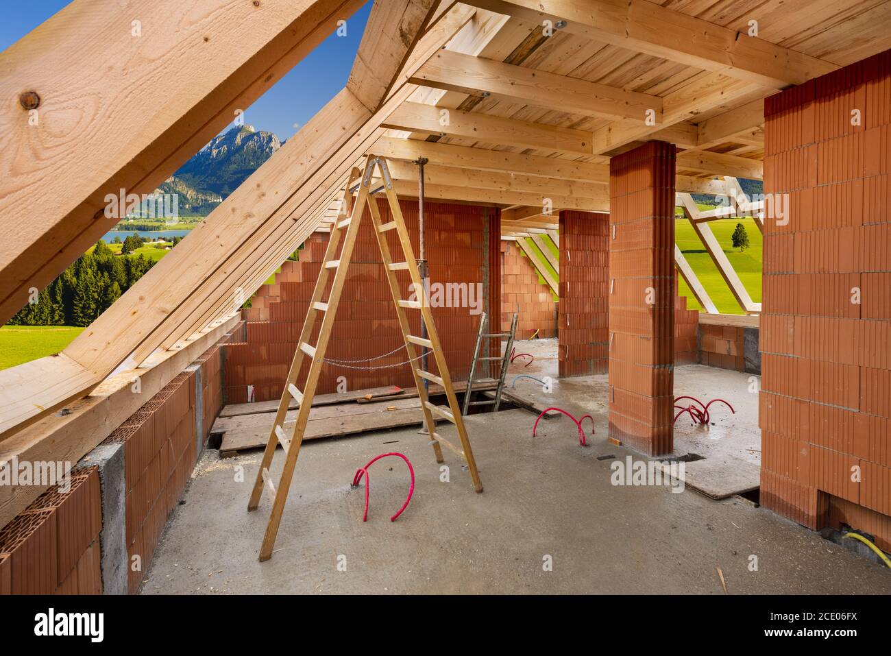 Construction site of a newly built residential house Stock Photo - Alamy