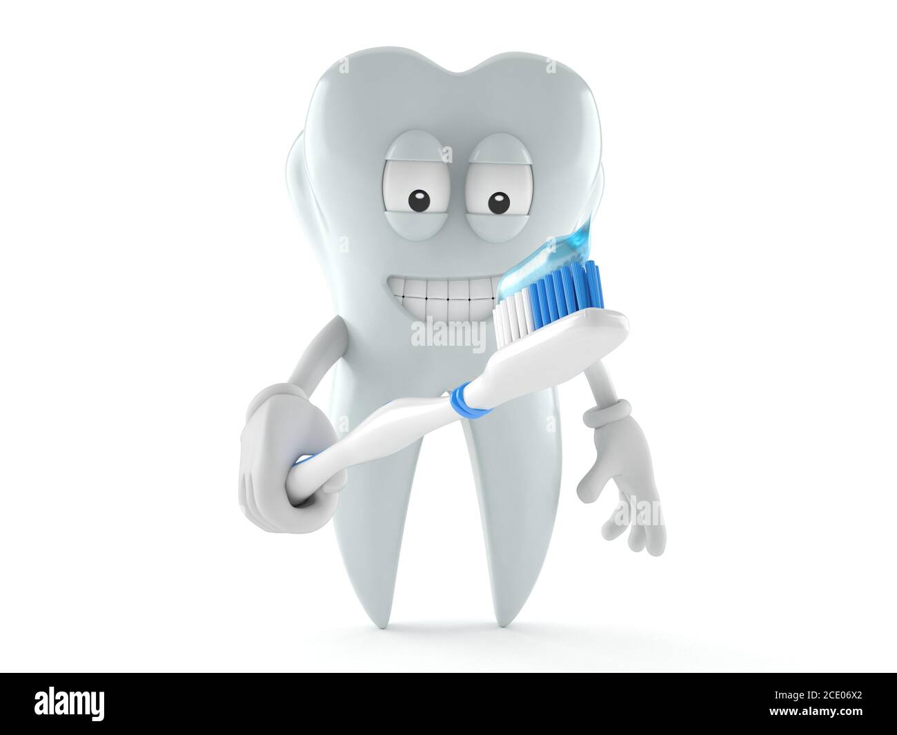 Tooth cartoon holding toothbrush hi-res stock photography and images ...