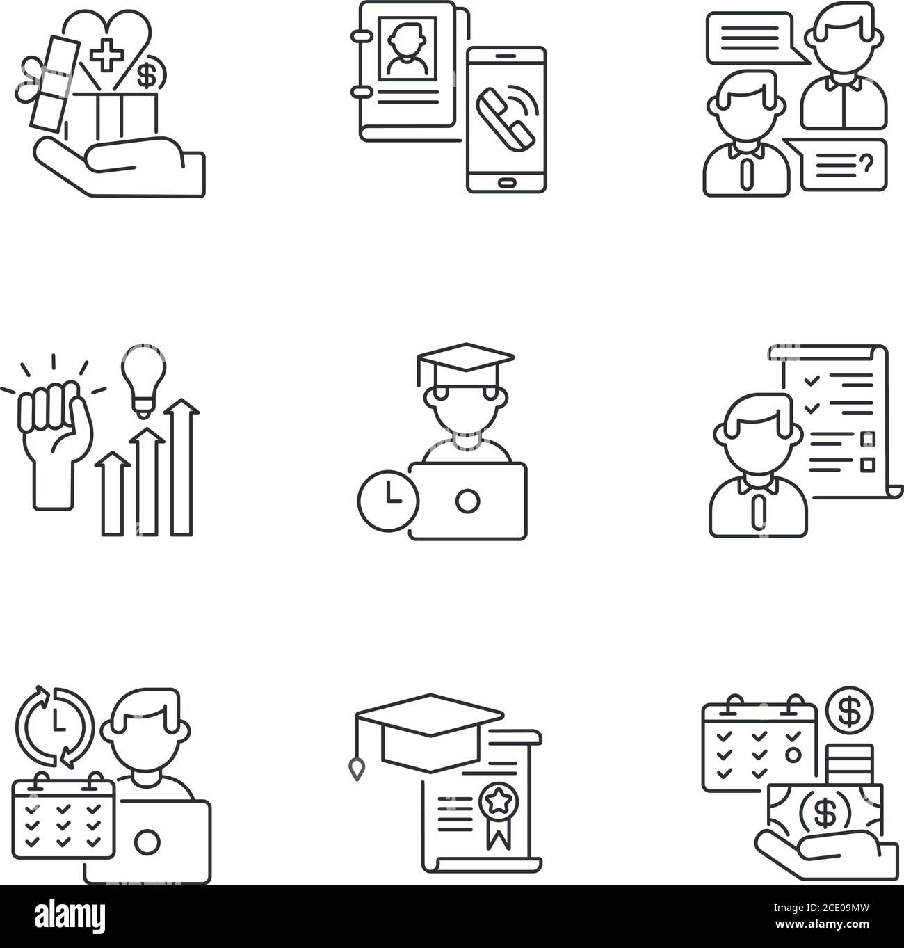 Company conditions linear icons set Stock Vector Image & Art - Alamy