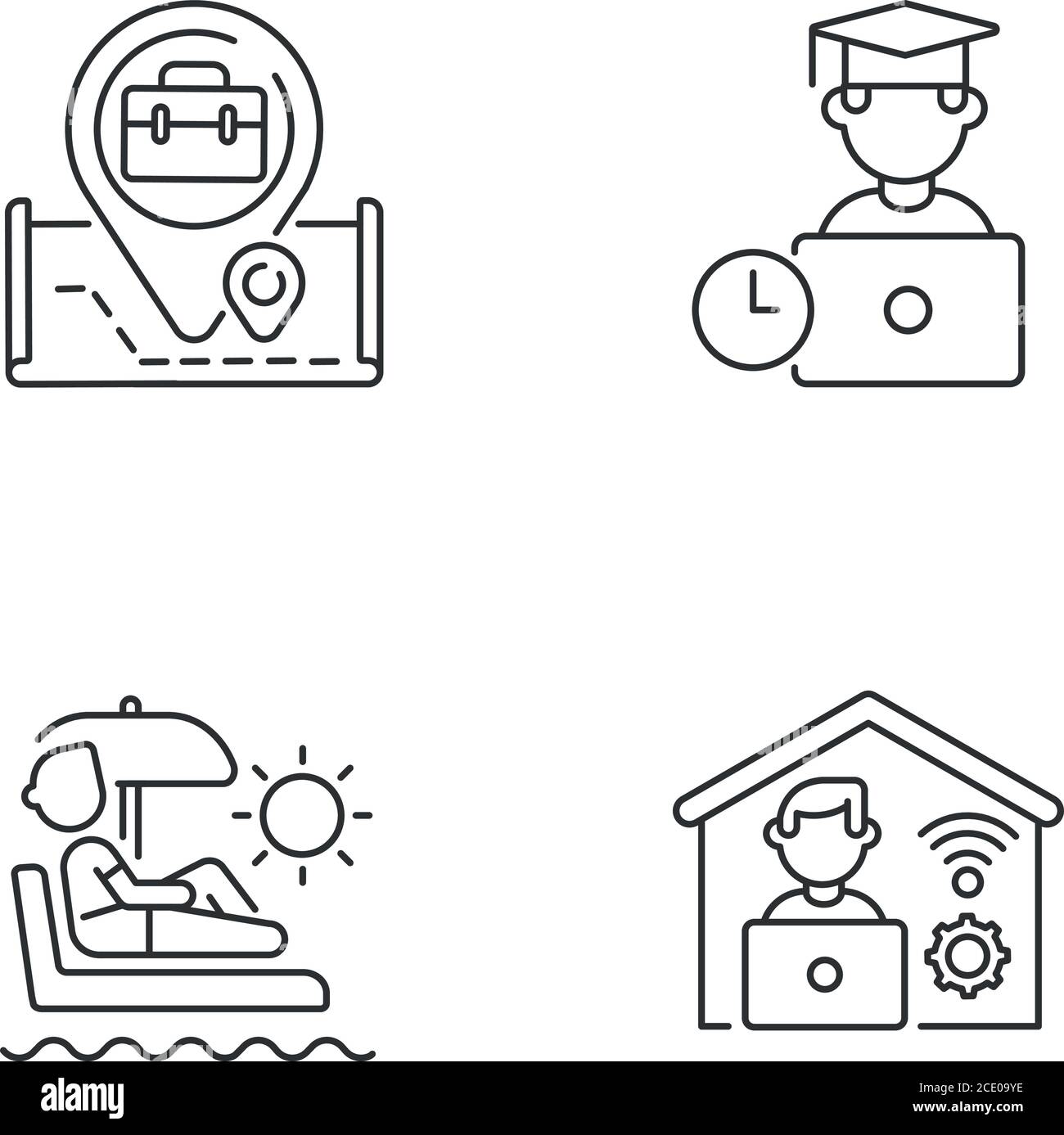 Modern work linear icons set Stock Vector Image & Art - Alamy